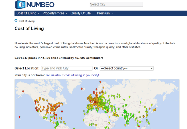 【數位游牧工具】幫你了解當地生活開銷的網站Numbeo - 安妮網站